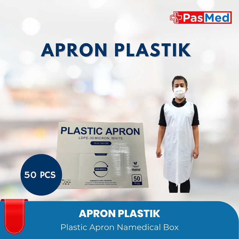 Jual PASMED | Apron Plastik NAMMEDICAL Celemek Apron Medis Sekali Pakai ...