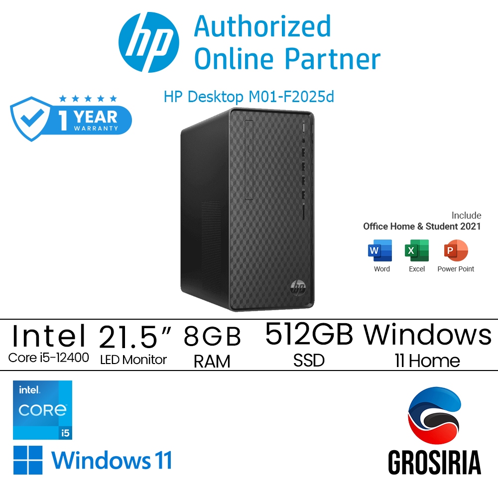 Jual HP PC Desktop M01-F2025d i5-12400 / 8G / 512GB SSD / Win11 | Shopee Indonesia