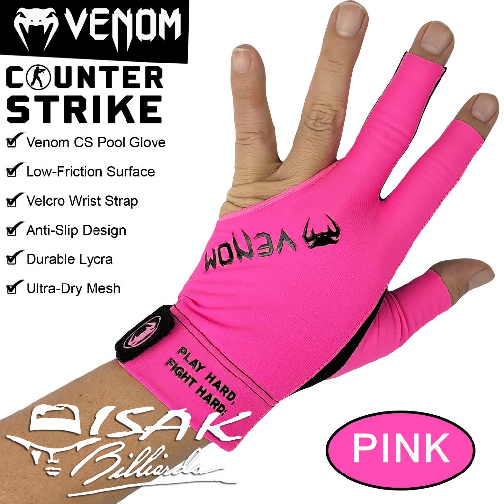 Jual Venom CS Pro Glove Pink - Anti Slip Sarung Tangan Billiard Lycra Mesh | Shopee Indonesia