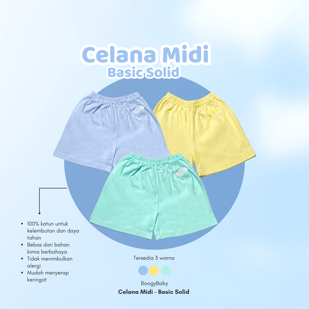 Jual Boogybaby - Celana Midi Polos Pendek Bayi Basic Solid (6 -24 Bulan ...