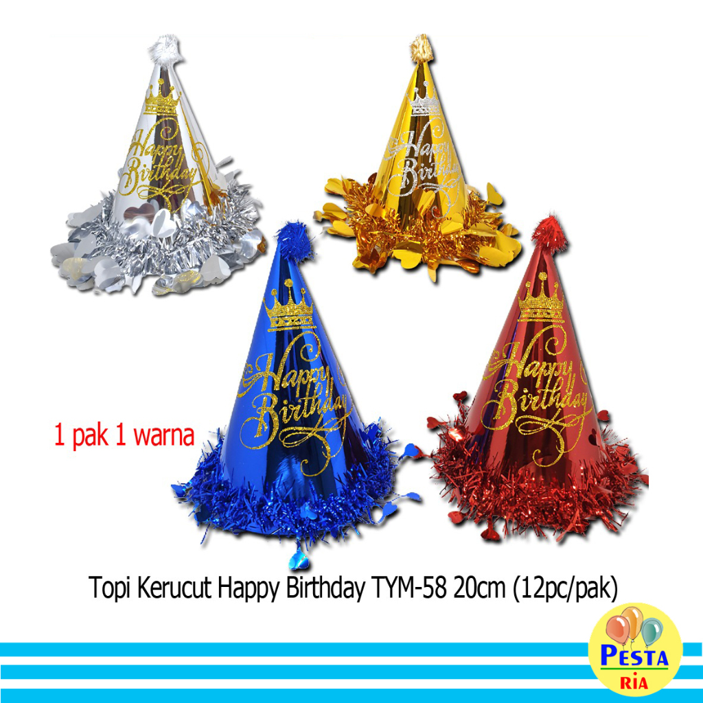 Jual Murah!! (1Pcs) Topi Kerucut Hbd, topi kerucut hbd, topi ultah ...