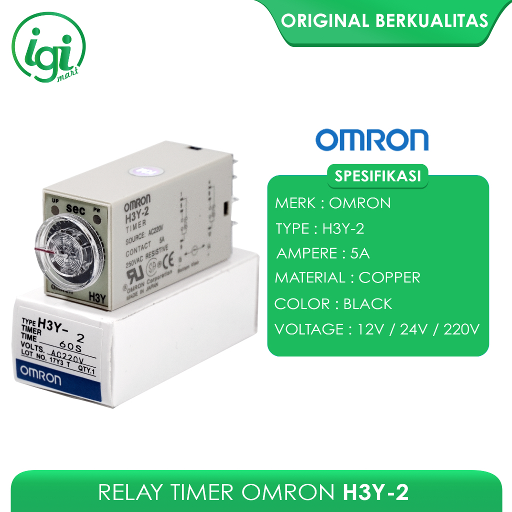 Jual TIMER DELAY RELLAY H3Y H3Y-2 DPDT RELAY H3Y2 OMRON | Shopee Indonesia