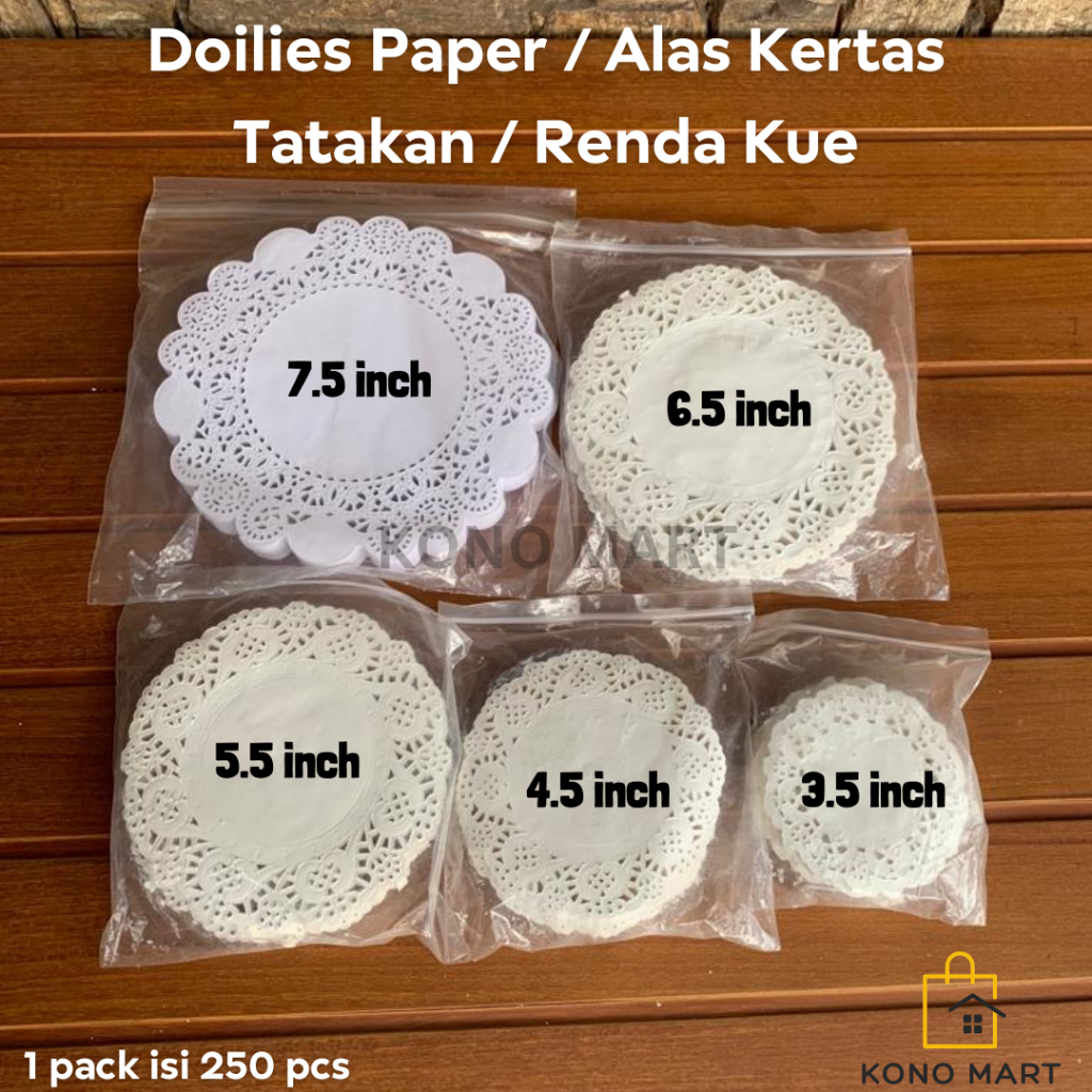 Jual Paper Doilies isi 250 pcs / Kertas alas putih renda / Alas Kue ...