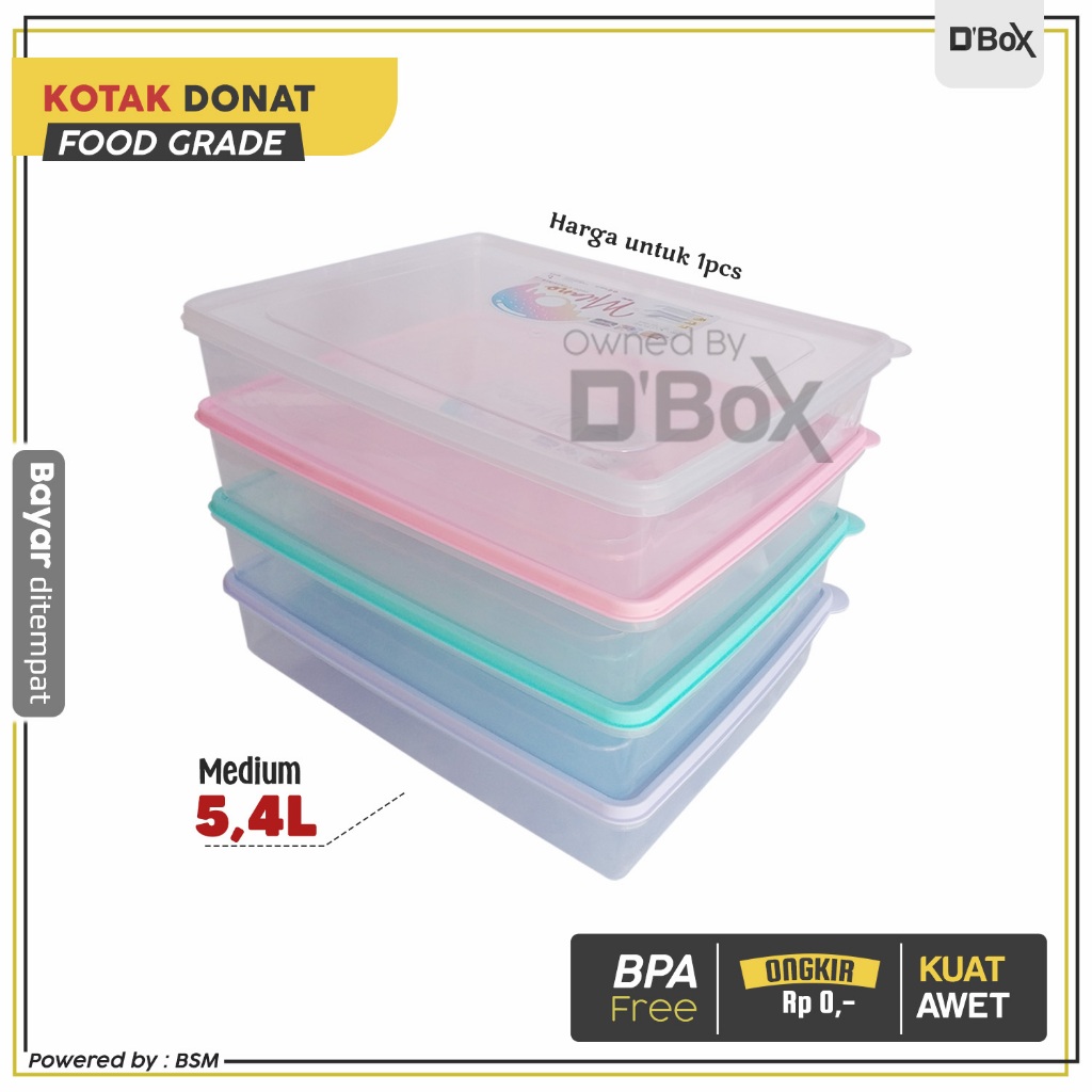 Jual Kotak Donatsu Donat Murah Plastik 5400ml Wadah Penyimpanan Makanan ...