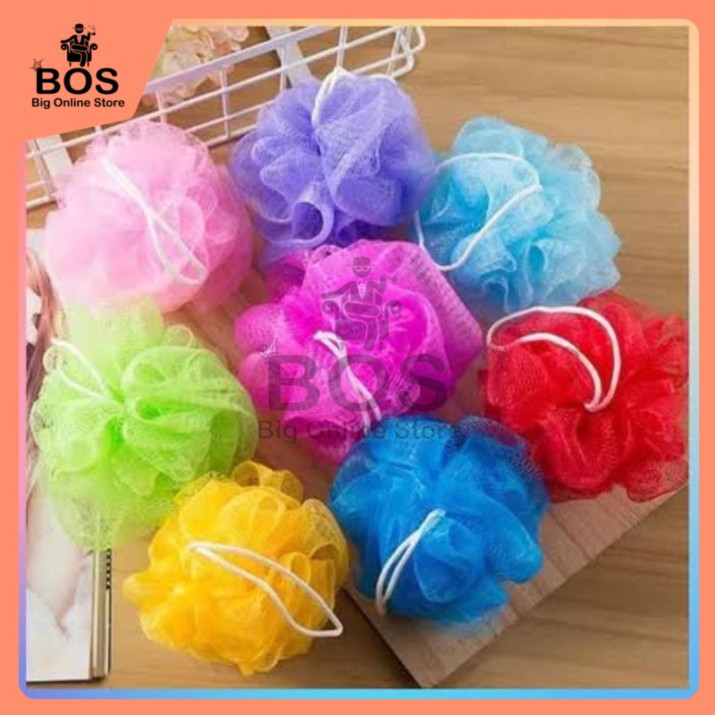 Jual BOS - SPONS MANDI JARING GOSOK BADAN / SHOWER PUFF / SPONGE JARING ...