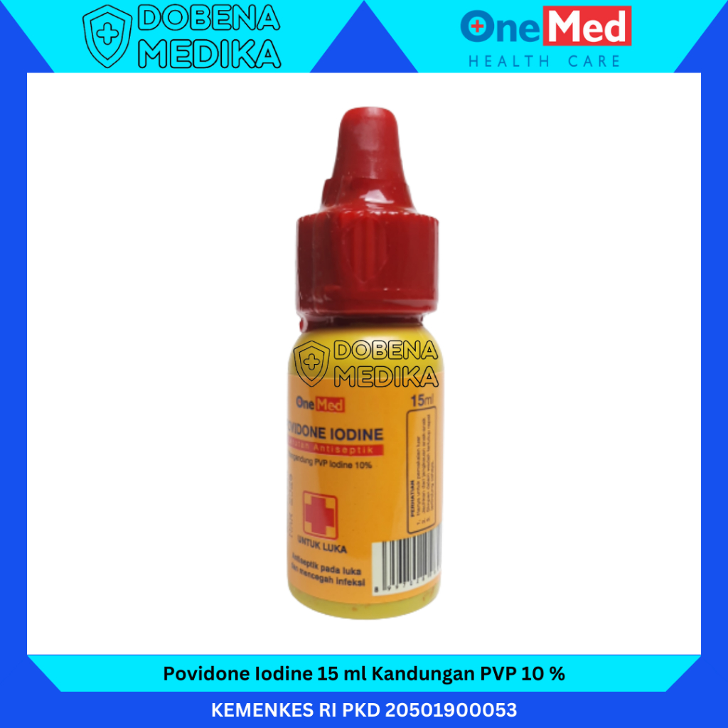 Jual Povidone iodine 15 ml OneMed / Betadine 15ml / Larutan Antiseptik ...