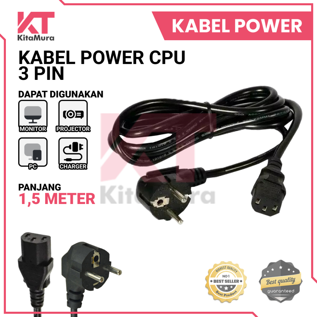 Jual Kabel Power AC CPU Adaptor Kualitas Bagus | Shopee Indonesia