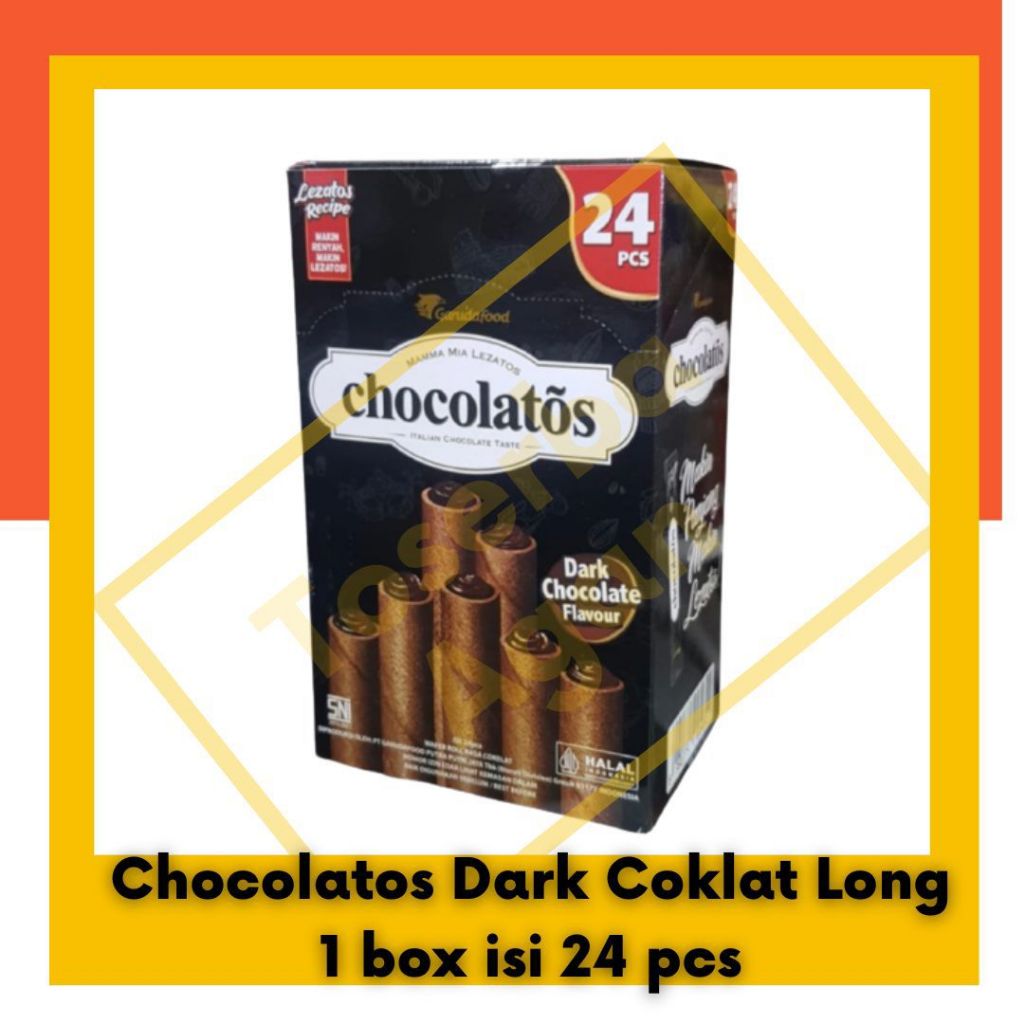 Jual Chocolatos Dark Chocolate Long 1 box isi 24pcs Coklat | Shopee ...