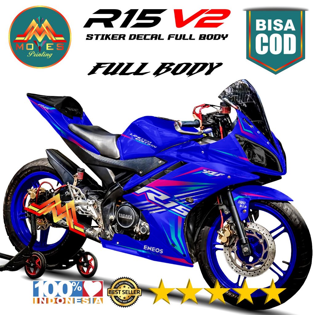 Jual Terbaru Bisa COD. stiker r15 v2 decal motor r15 v2 full body ...
