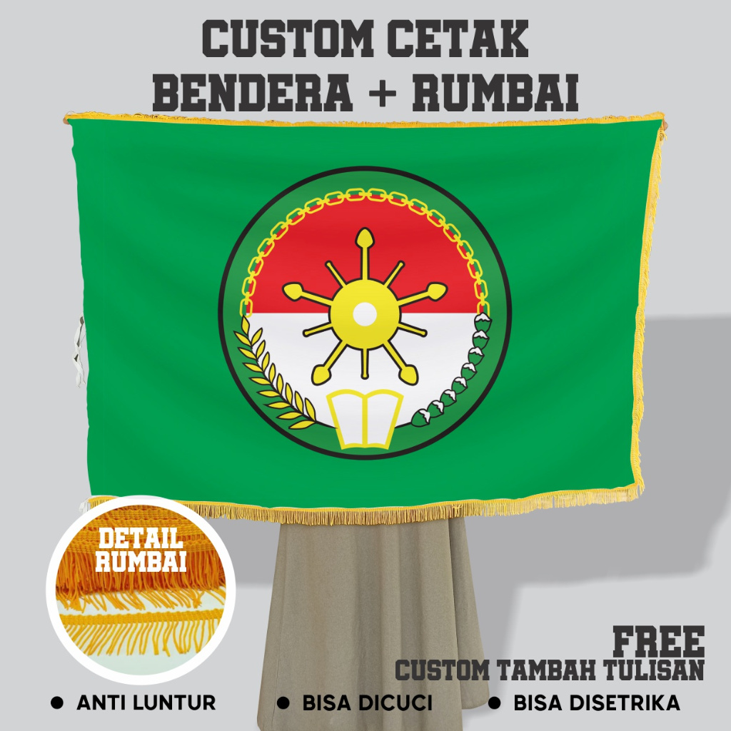 Jual bendera DWP DHARMA WANITA PERSATUAN bolak balik 2 sisi plus renda ...