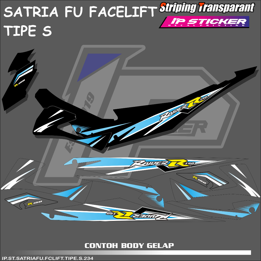 Jual SATRIA FU 150 FACELIFT TIPE S (COD) STIKER STRIPING MOTOR SUZUKI ...