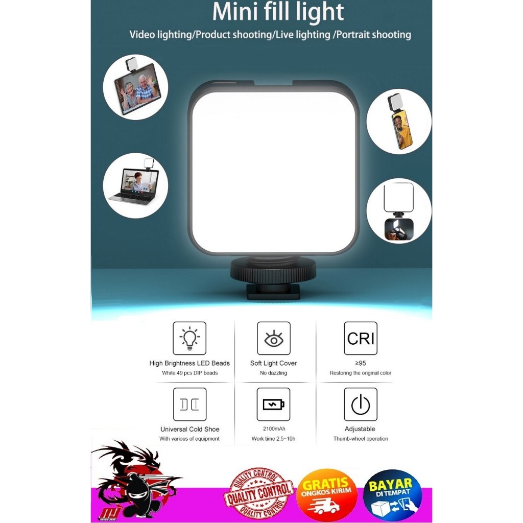 Jual Lampu A08 36 LED Mini Video Light For Camera DSLR Smartphone ...