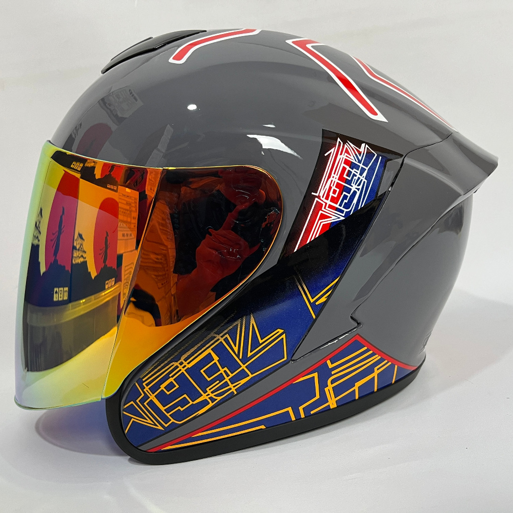Jual Helm CRX AK-1 Semut Marq 93 Grey Stone Glossy - Polos Solid - Helem Helmet Dewasa SNI ...