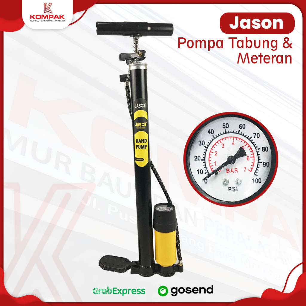 Jual POMPA TABUNG HITAM + METER / POMPA SEPEDA JASON 376-008 | Shopee ...