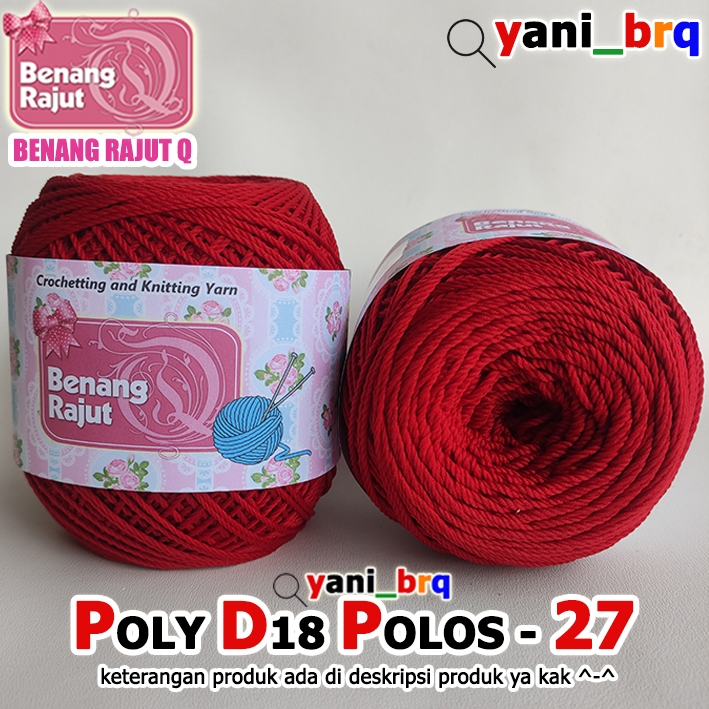 Jual BENANG POLY D18 POLOS 27 / POLYESTER 27 MERAH | Shopee Indonesia