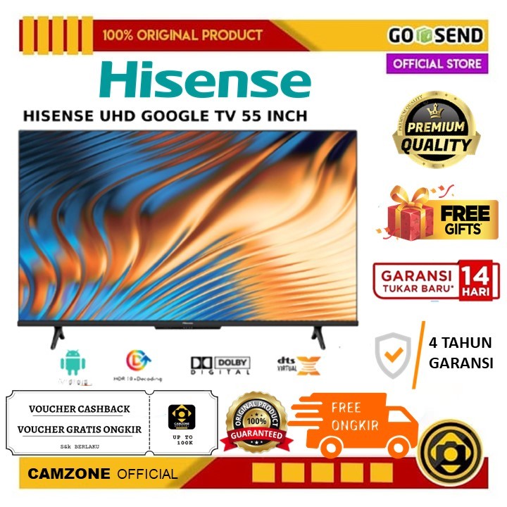 Jual Hisense 55 Inch Google Bezeless Design UHD TV - 55A6500H | Shopee ...