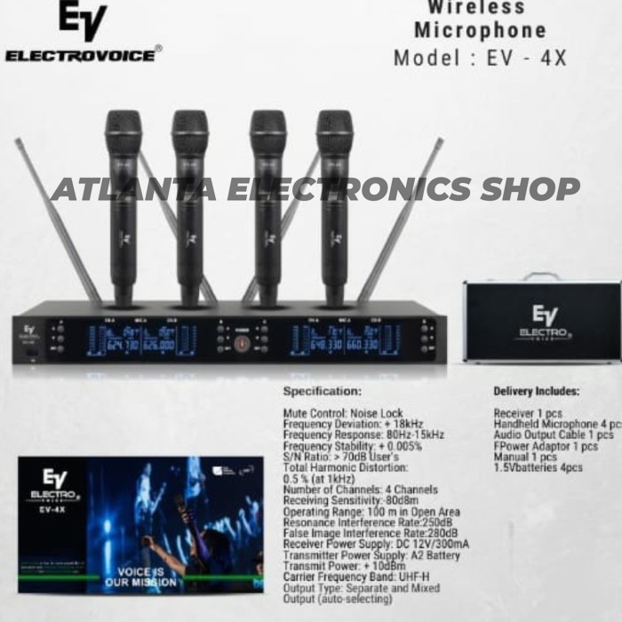 Jual MIC WIRELESS ELECTROVOICE EV4X ELECTRO VOICE EV 4X / 4 X / 4-X ...