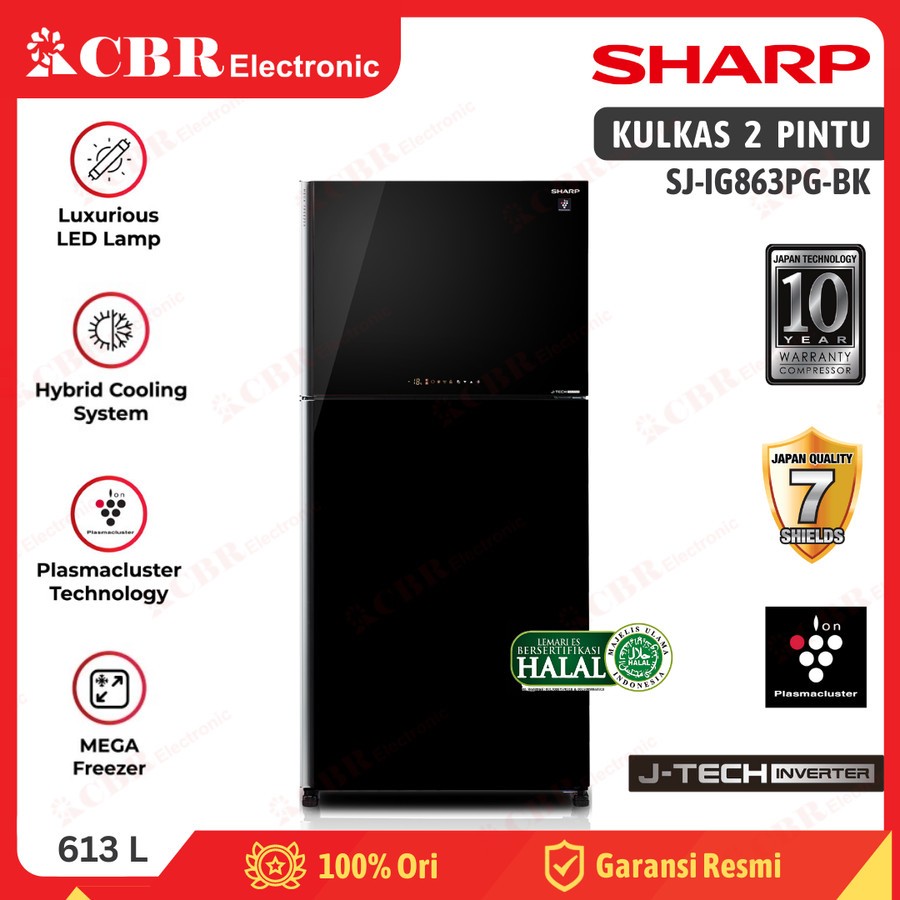 Jual Kulkas SHARP 2 Pintu SJ-IG863PG-BK (Inverter) 550 L | Shopee Indonesia