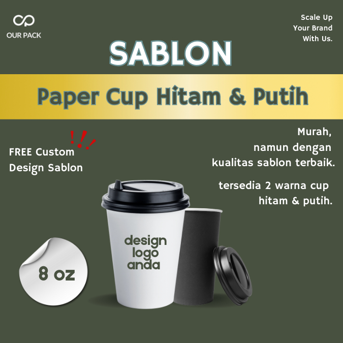 Jual Sablon Paper Cup 8 oz hot Merk Starindo Putih & Hitam | Shopee ...