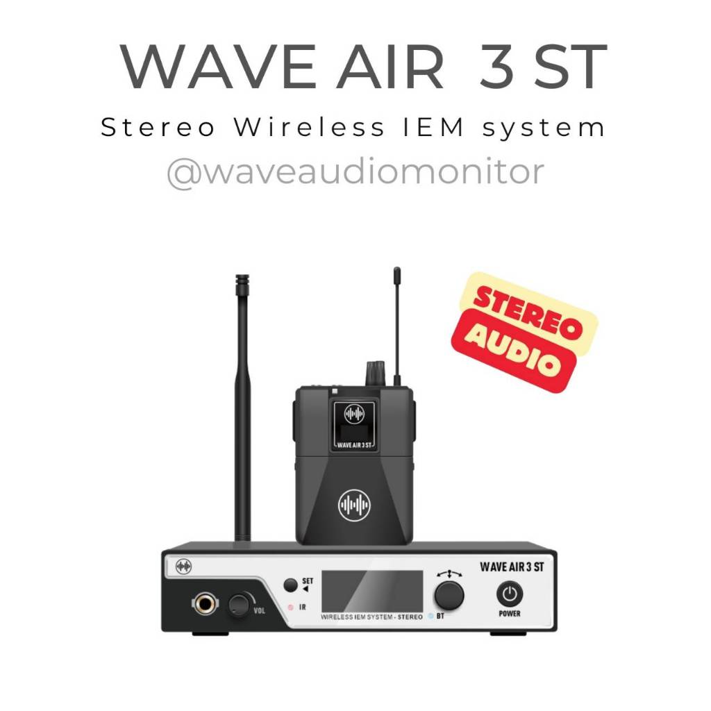 Jual WAVE AIR 3 ST stereo wireless IEM system stage wave audio monitor ...