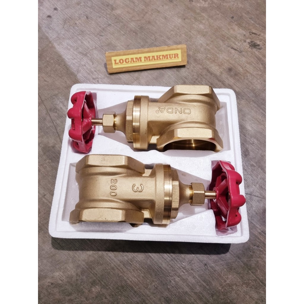 Jual STOP KRAN KUNINGAN 3" & 4" (ONDA ORIGINAL) - MODEL PUTAR / GATE VALVE | Shopee Indonesia
