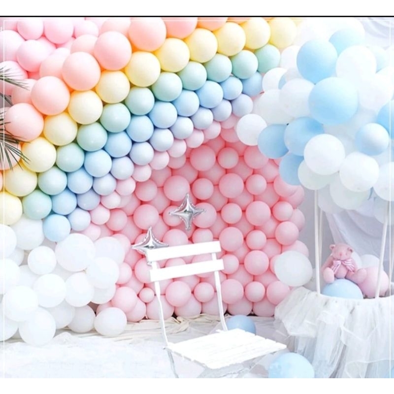 Jual Balon Pastel / Balon Macaron 12inch (Perpack isi 25pcs dan Isi ...