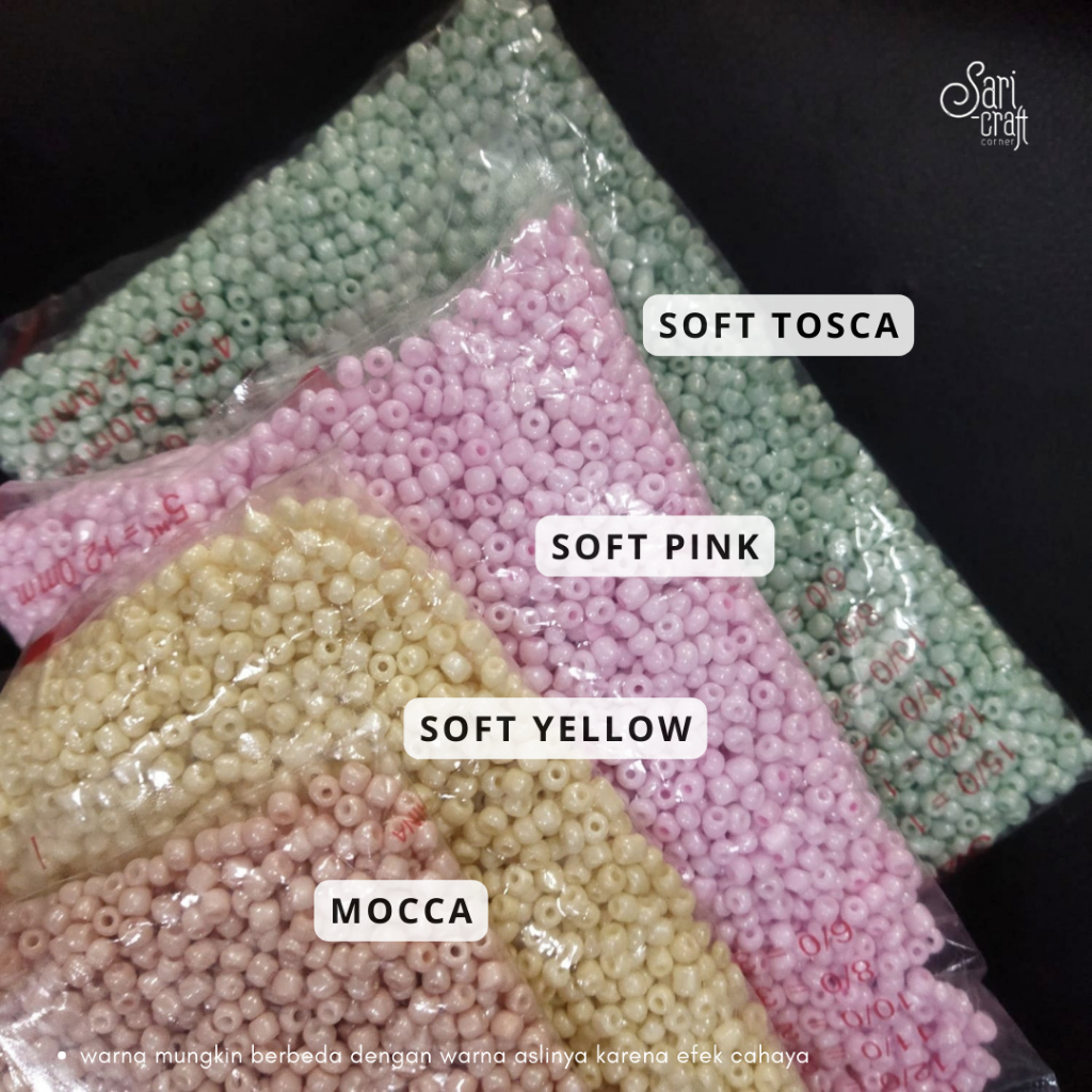 Jual Mote Manik Pasir 6/0 4mm 8/0 3mm Warna Glossy Pastel Color Part 2 ...