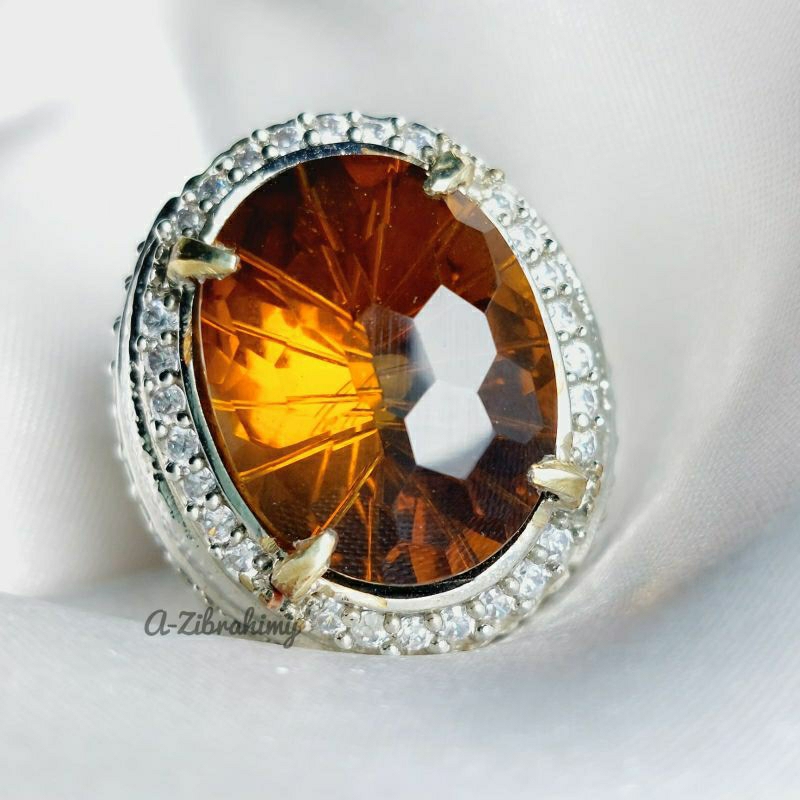 Jual Cincin Batu Permata Natural Madeira Citrine High Quality - Dimensi ...