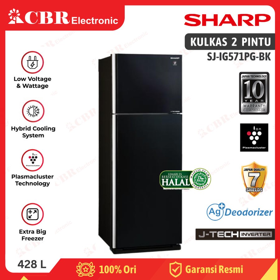 Jual Kulkas SHARP 2 Pintu SJ-IG571PG-BK (Inverter) 394 L | Shopee Indonesia