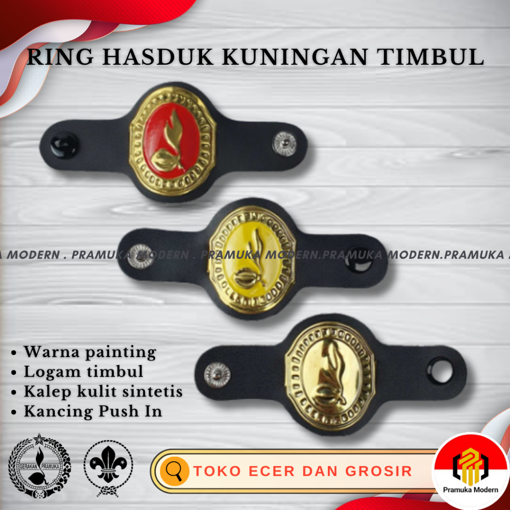 Jual Ring hasduk pramuka kalep kancing bahan logam kuningan ( bijian ...