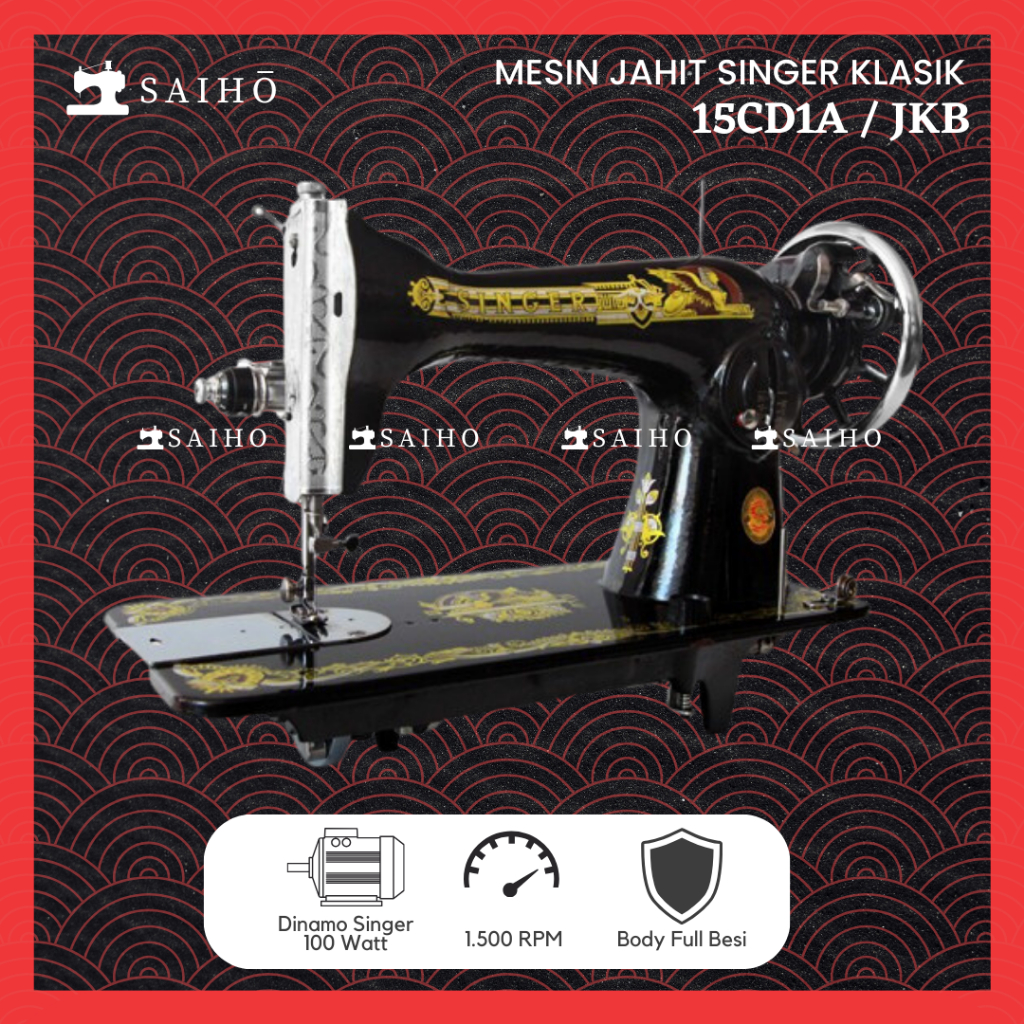 Jual MESIN JAHIT TRADISIONAL SINGER 15 CLASS / JKB + DINAMO SINGER 100W ...