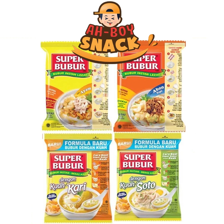 Jual SUPER BUBUR SINGLE 46 GRAM - ALL VARIAN - AYAM, SOTO, KARI, ABON ...