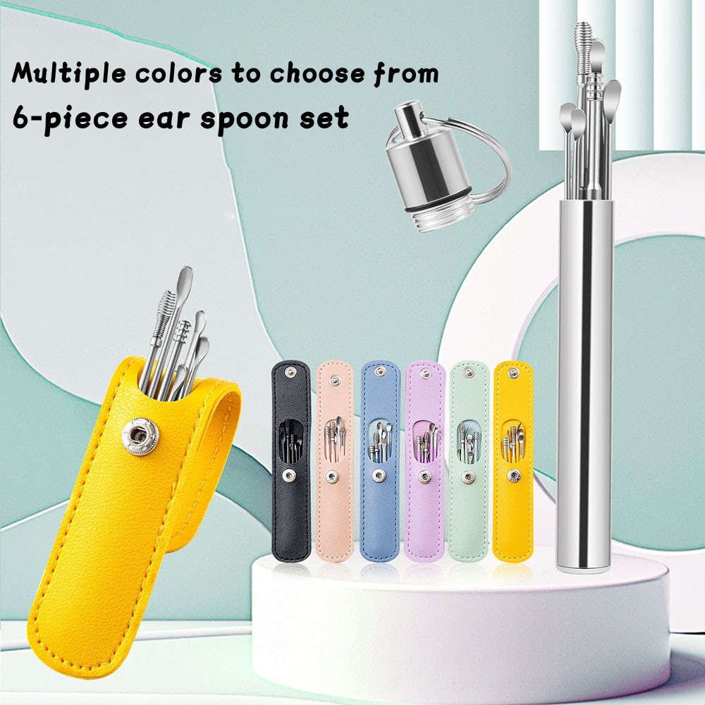 Jual Set sendok telinga 6 bagian, set alat pembersih telinga pegas ...