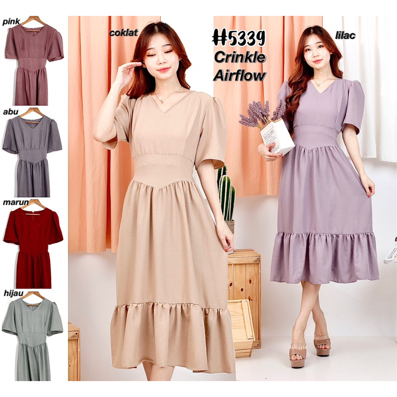 Jual DRESS KATUN / DRESS CRINKLE (5339) | Shopee Indonesia