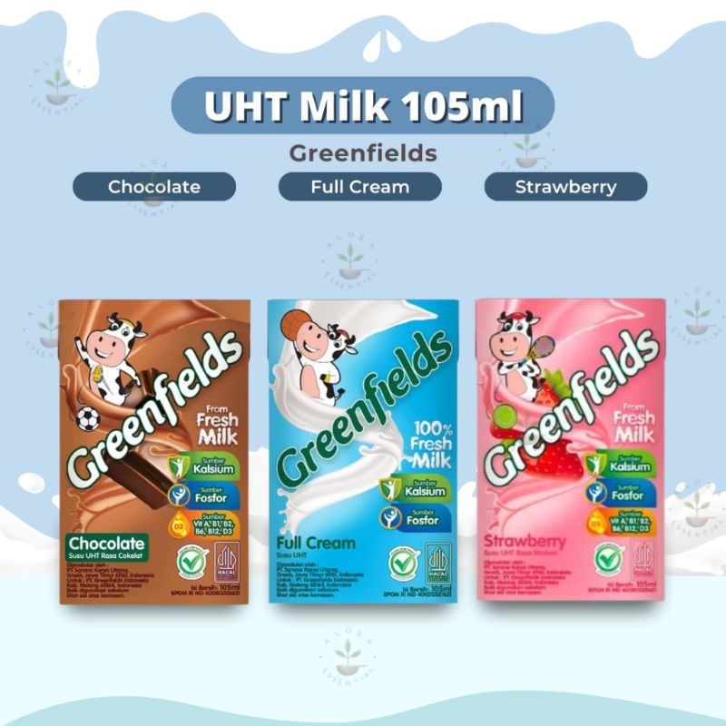 Jual Greenfields UHT 105ml Chocomalt Strawberry Fullcream Karton isi 40pcs | Shopee Indonesia