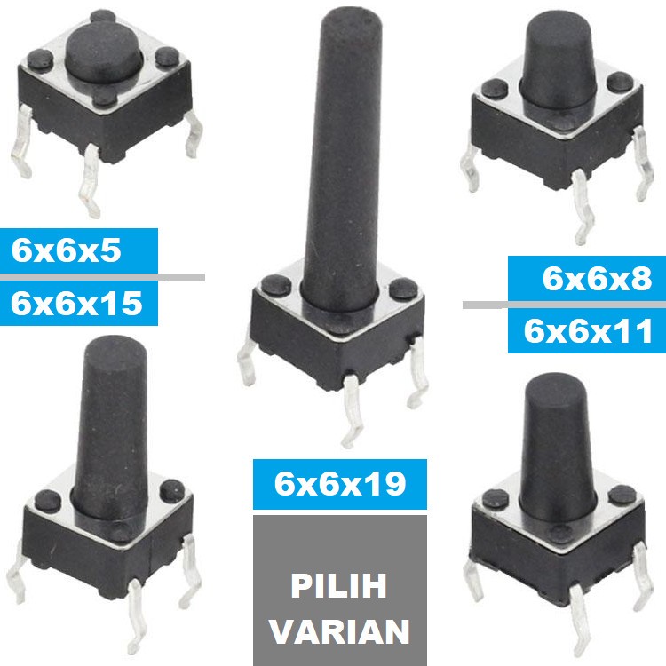 Jual Push Button Micro Switch 4 Pin 6x6 mm DIP tactile | Shopee Indonesia