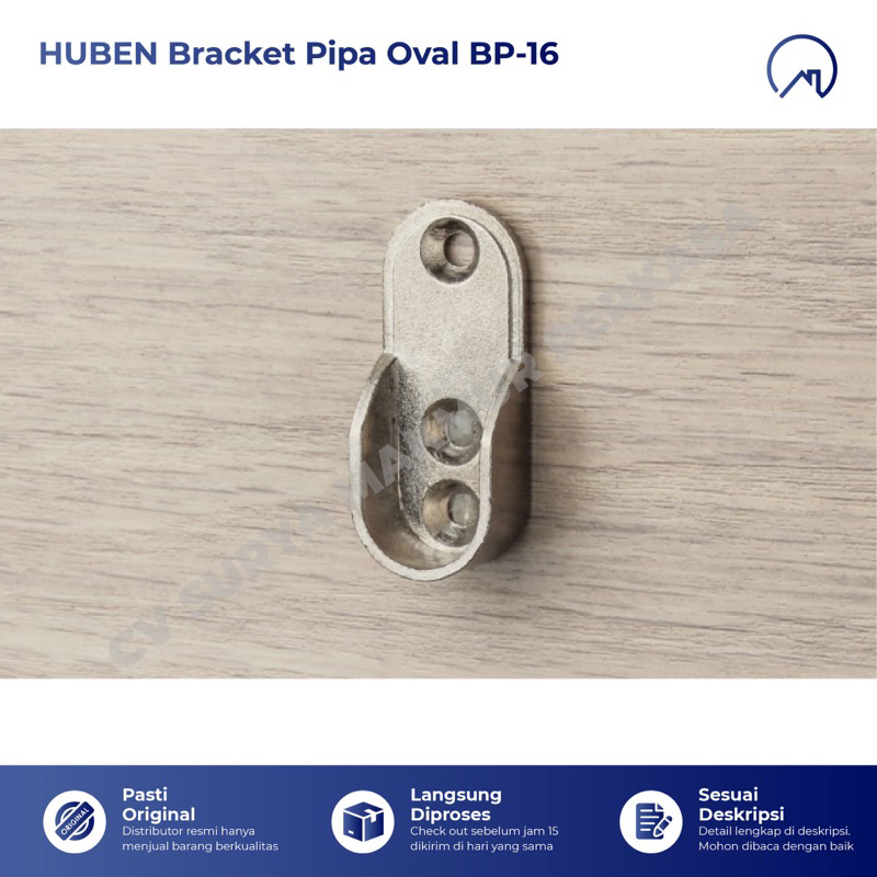 Jual (ISI 2) HUBEN BP 16 Braket Pipa Oval Bracket Sambungan Gantungan ...
