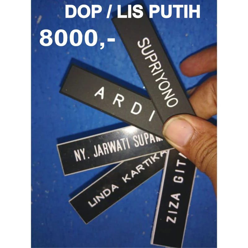 Jual Nama dada / nama hitam / nama grafir / name tag Grafir / nama PDH ...