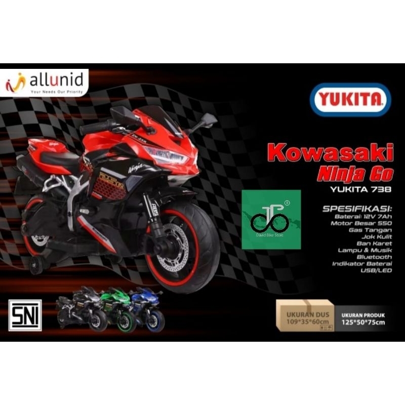 Jual mini motor GP listrik Yukita Kowasaki Ninja Go | Shopee Indonesia