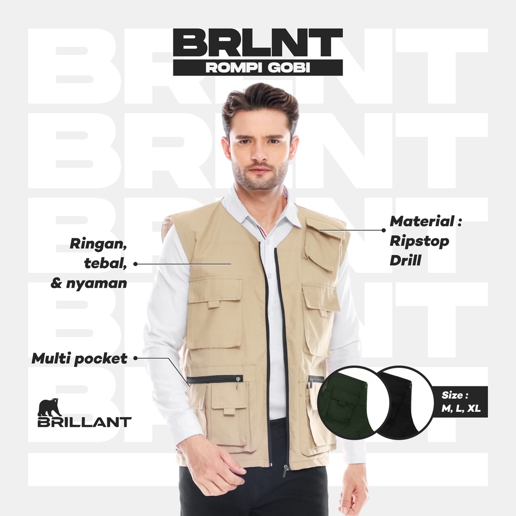 Jual Brillant - Gobi Rompi Outdoor Lapangan Pria Dewasa Cream Hitam ...