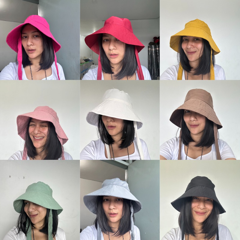 Jual Bucket Hat Wide Rami Viral | Shopee Indonesia