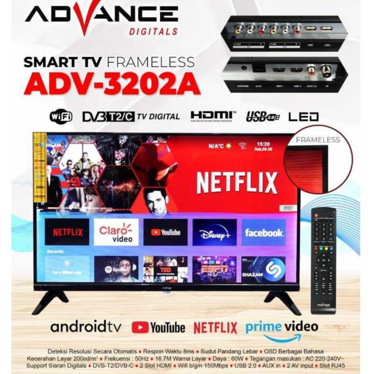 Jual ADVANCE SMART TV ADV-3202A UKURAN 32 INCH SMART HD ORI MULTIFUNGSI ...