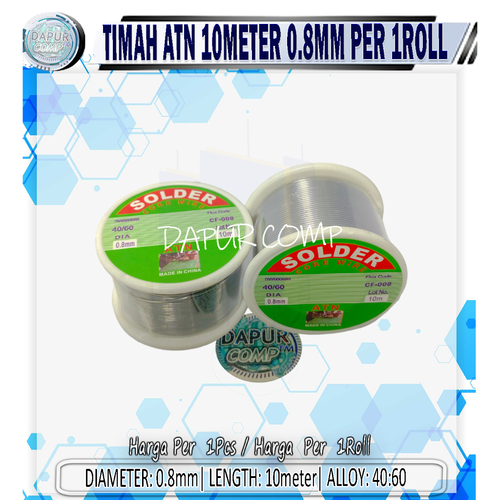 Jual TIMAH SOLDER TENOL PATRI WIRE ATN10METER SOLDER WIRE | Shopee ...