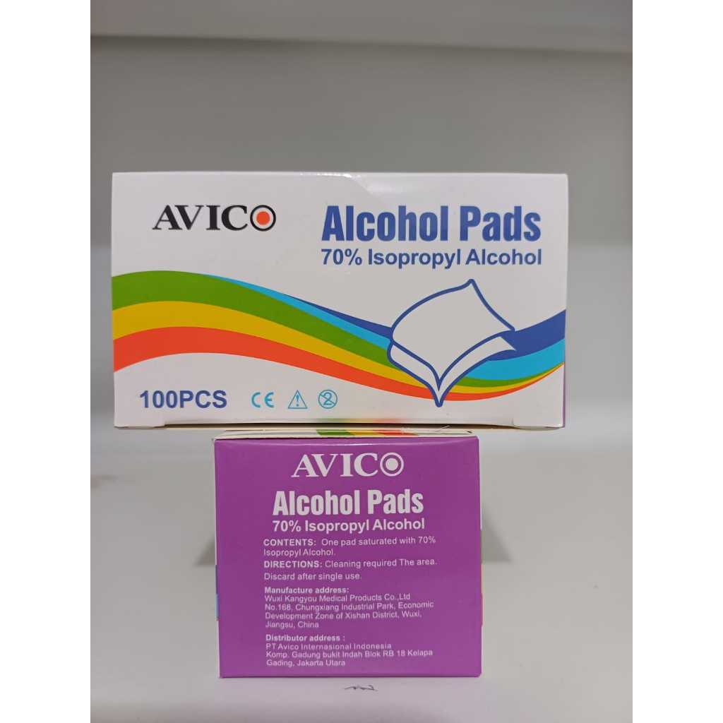 Jual Alcohol Pads / Swab AVICO 70% Isopropyl Alcohol (100 pcs) | Shopee Indonesia