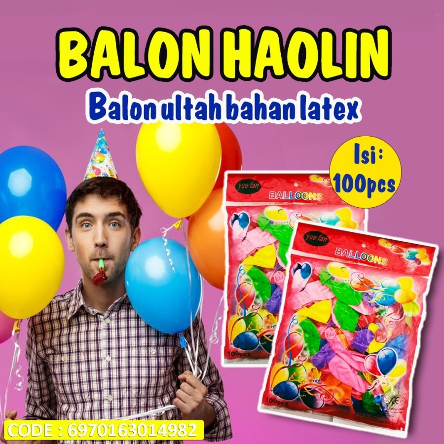 Jual Balon Ultah Haolin / Balon Haolin isi 100 pcs | Shopee Indonesia