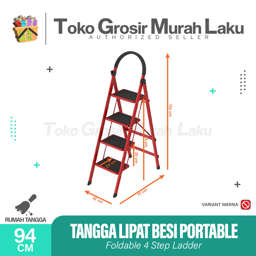 Jual TANGGA LIPAT BESI - 4 STEP/TANGGA PORTABLE / TANGGA LIPAT ...