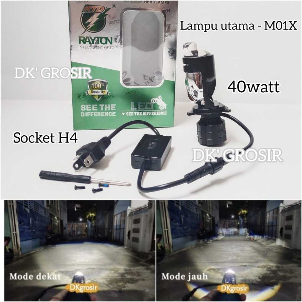 Jual RTD Rayton - Lampu Utama Led M01X + KIpas - H4 - 36W - Lampu depan ...