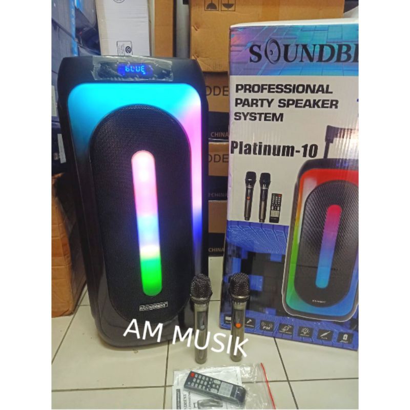 Jual SPEAKER PORTABLE SOUNDBEST PLATINUM 10 ORIGINAL 10 INCH X2 DALAM 1 ...
