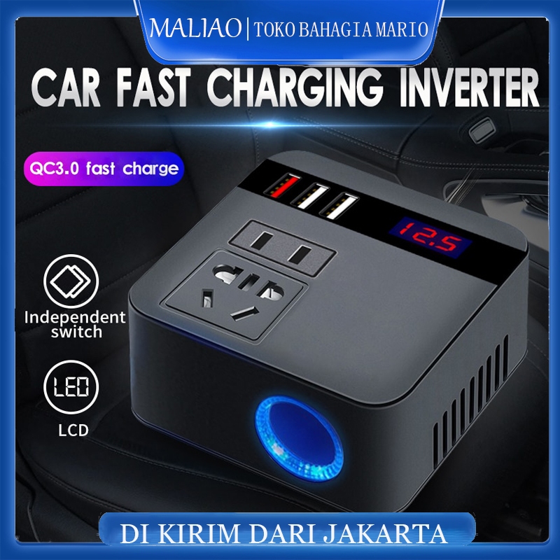Jual Inverter mobil 12v24v ke 220v soket mobil van soket mobil konverter daya mobil | Shopee ...