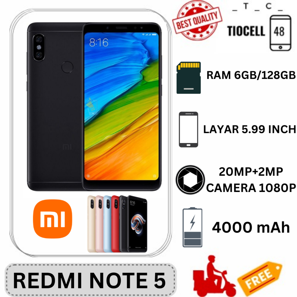 Jual Xiaomi Redmi Note 5 4/64GB - 6/64GB - 6/128GB | Garansi 1 Tahun | Shopee Indonesia